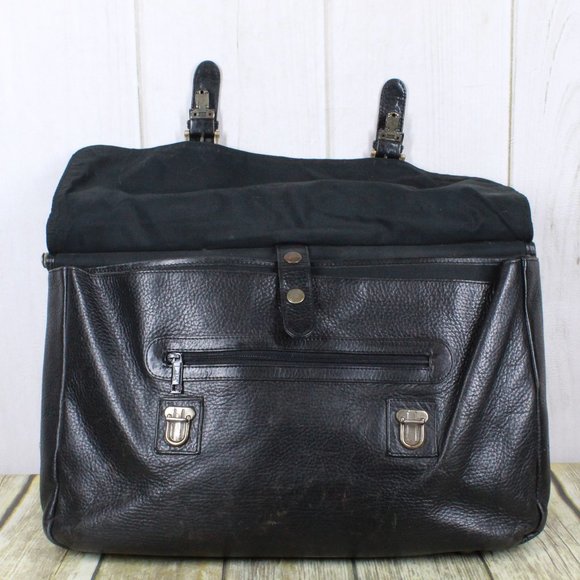 Lodis | Bags | Vintage Lodis Black Pebbled Leather Laptop Briefcase Bag ...